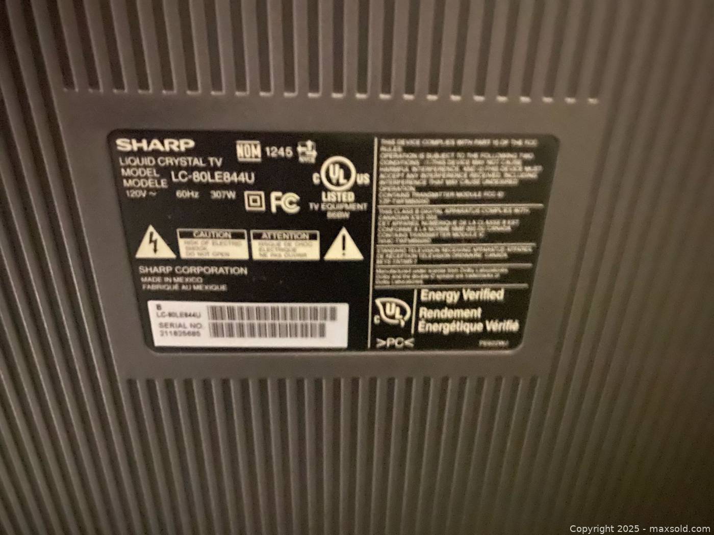 Sharp 80" Aquos LC-80LE844U LED Smart TV | Maxsold