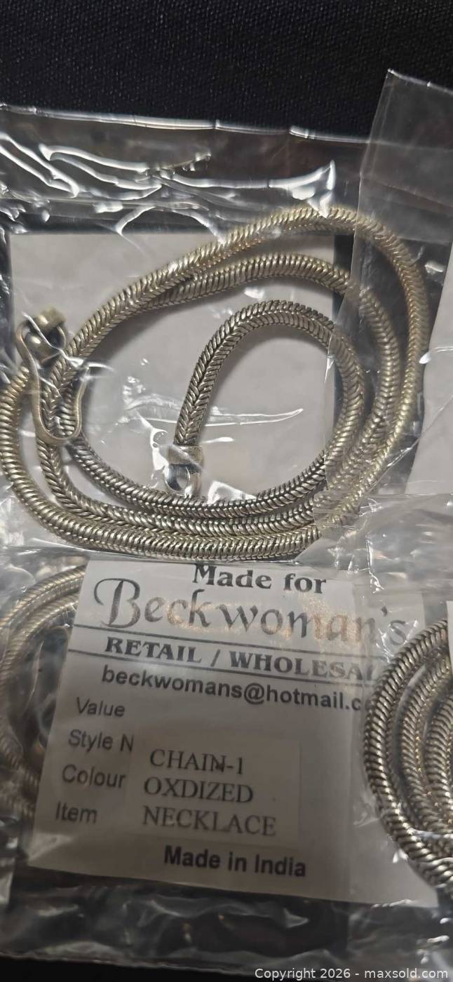Lot of 21 oxidized metal snake necklaces 19" | Maxsold
