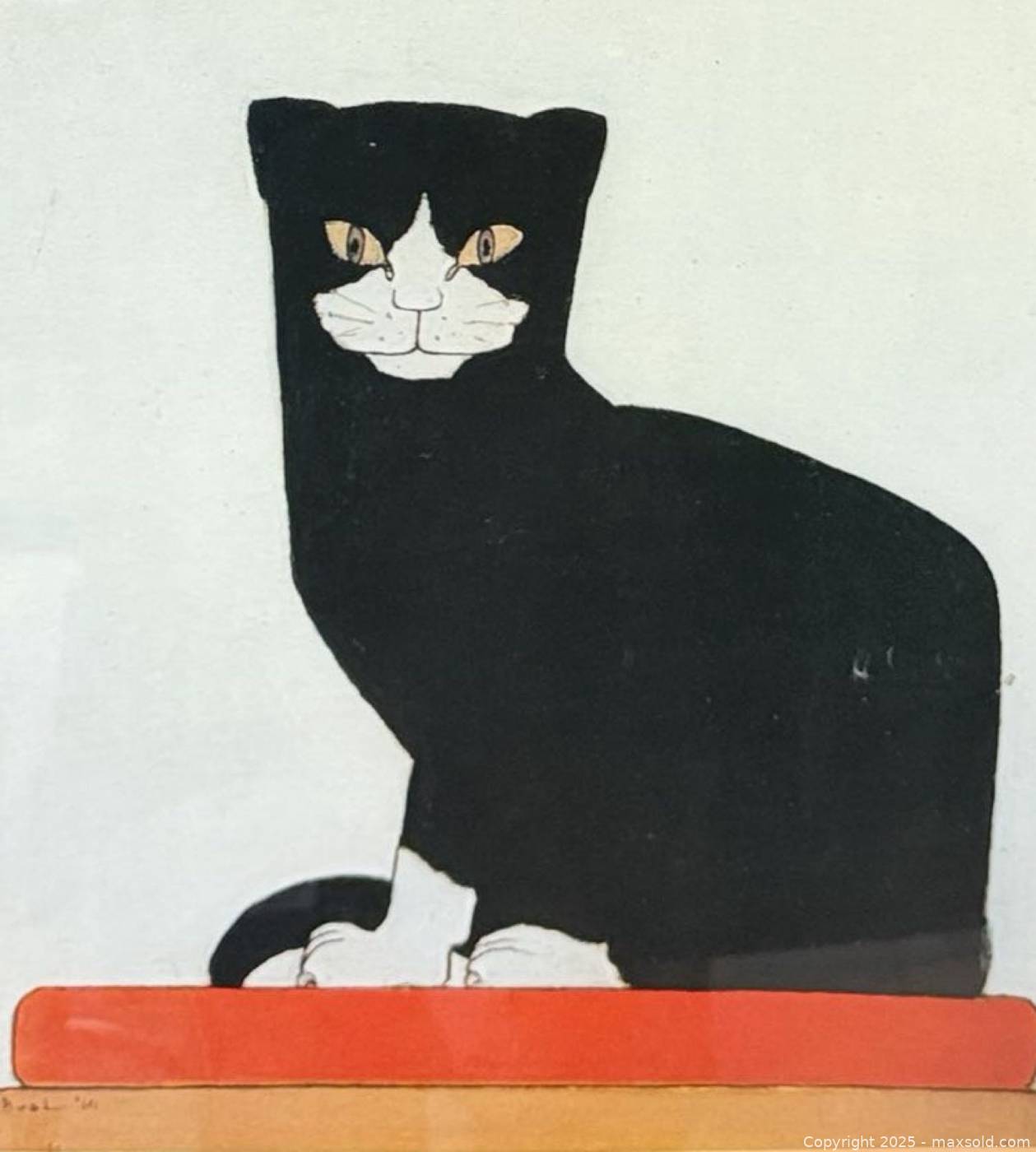 Framed "The Cat" Print by B. van der Leck | Maxsold