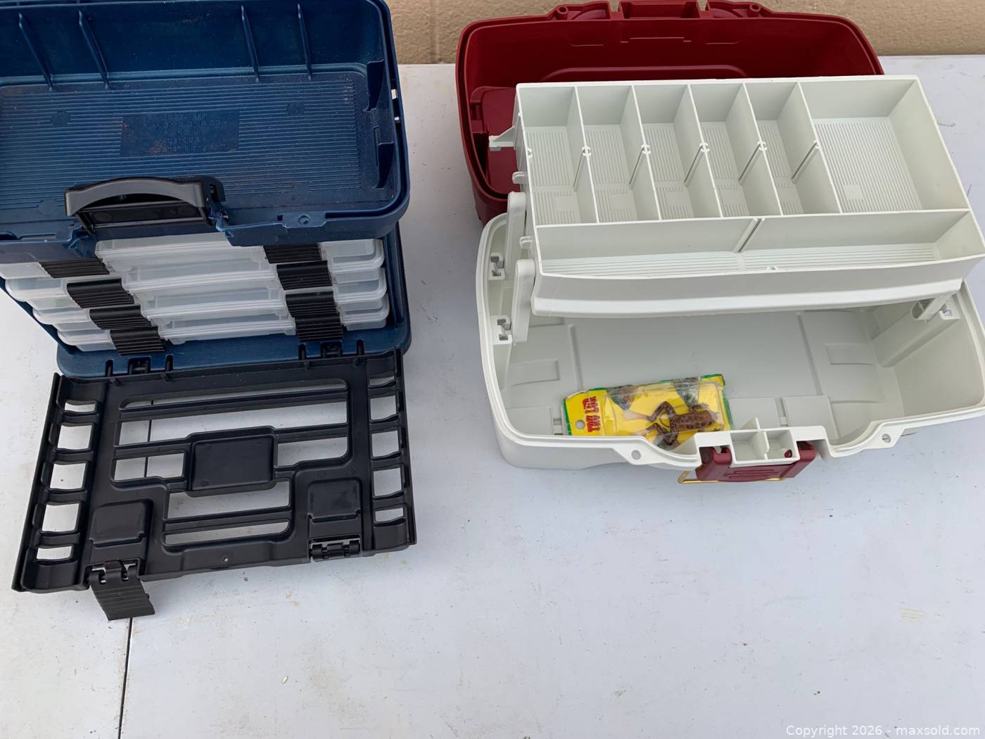 Two Plano plastic tackle boxes | Maxsold