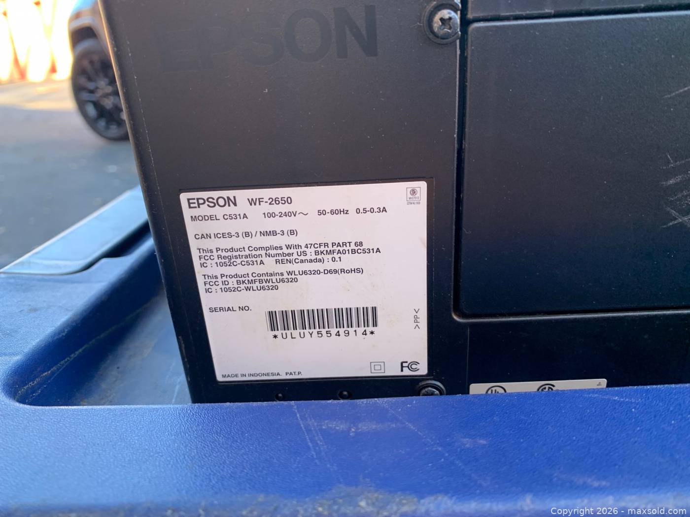 Epson WorkForce WF-2650 printer | Maxsold