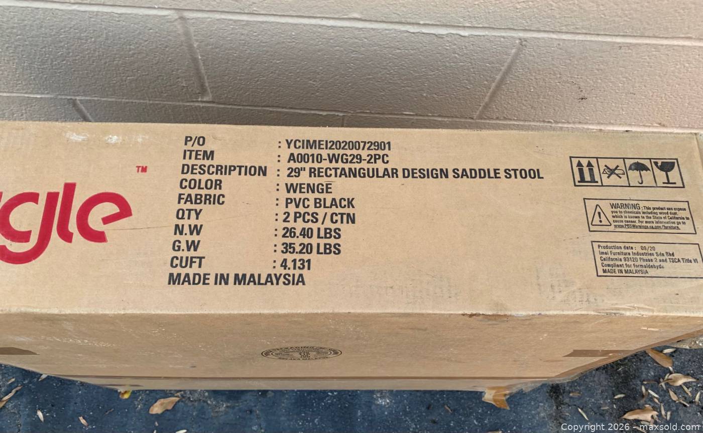 Furgle 29" saddle stools set of 2 new | Maxsold