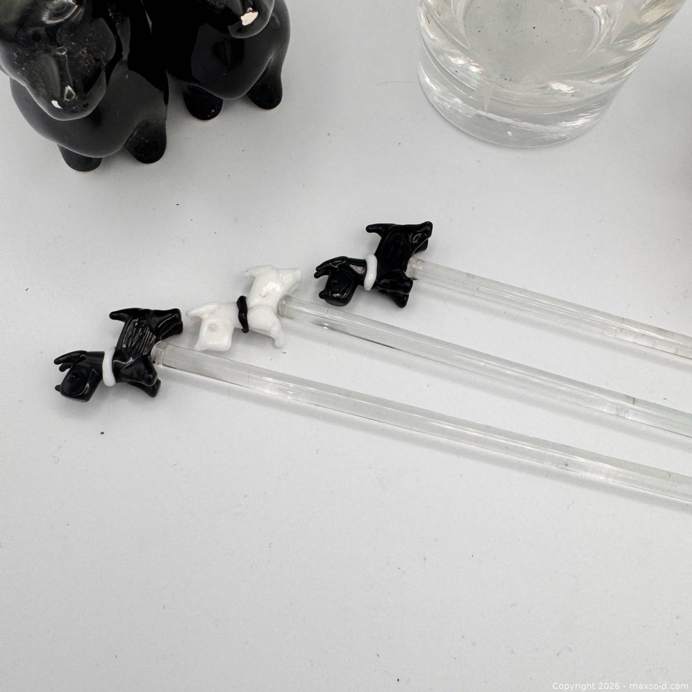 Glass Dog Swizzle Sticks, Chrome Cocktail Shaker, Dachshund Salt ...