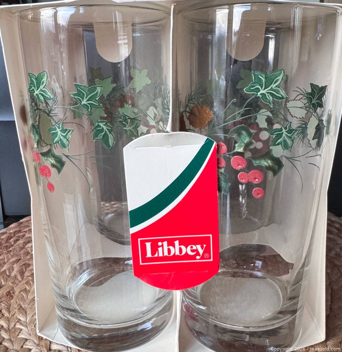 Vintage Libbey Holiday Drinking Glasses 15 oz Set of 4 | Maxsold