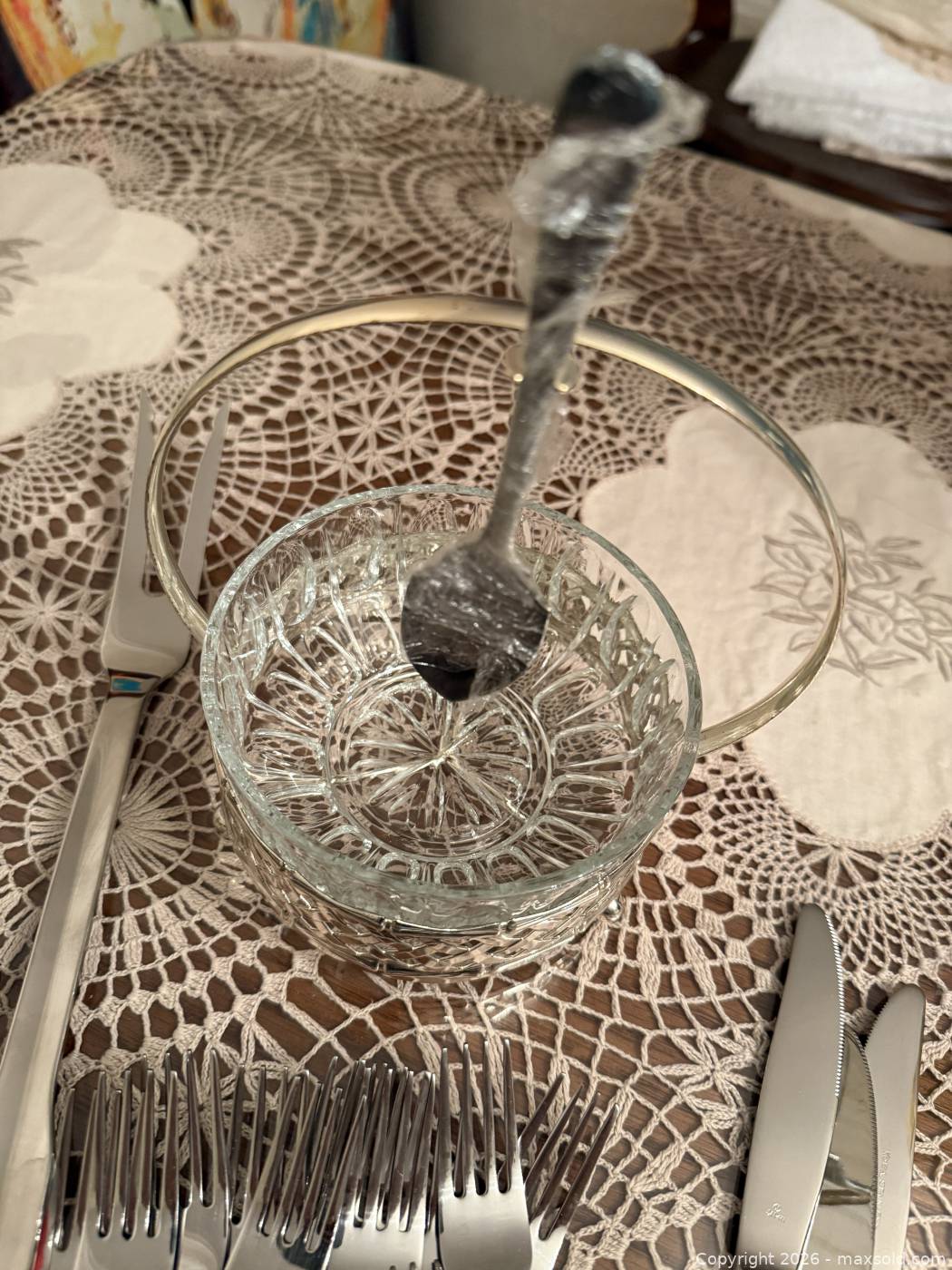 Assorted flatware, souvenir spoons, nut bowl & anniversary plate | Maxsold