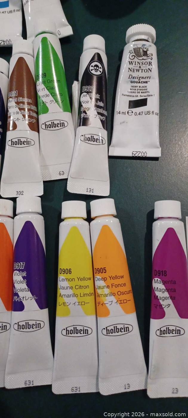 Liquitex, Winsor & Newton, Holbein Gouache and Golden Acrylic Paints ...