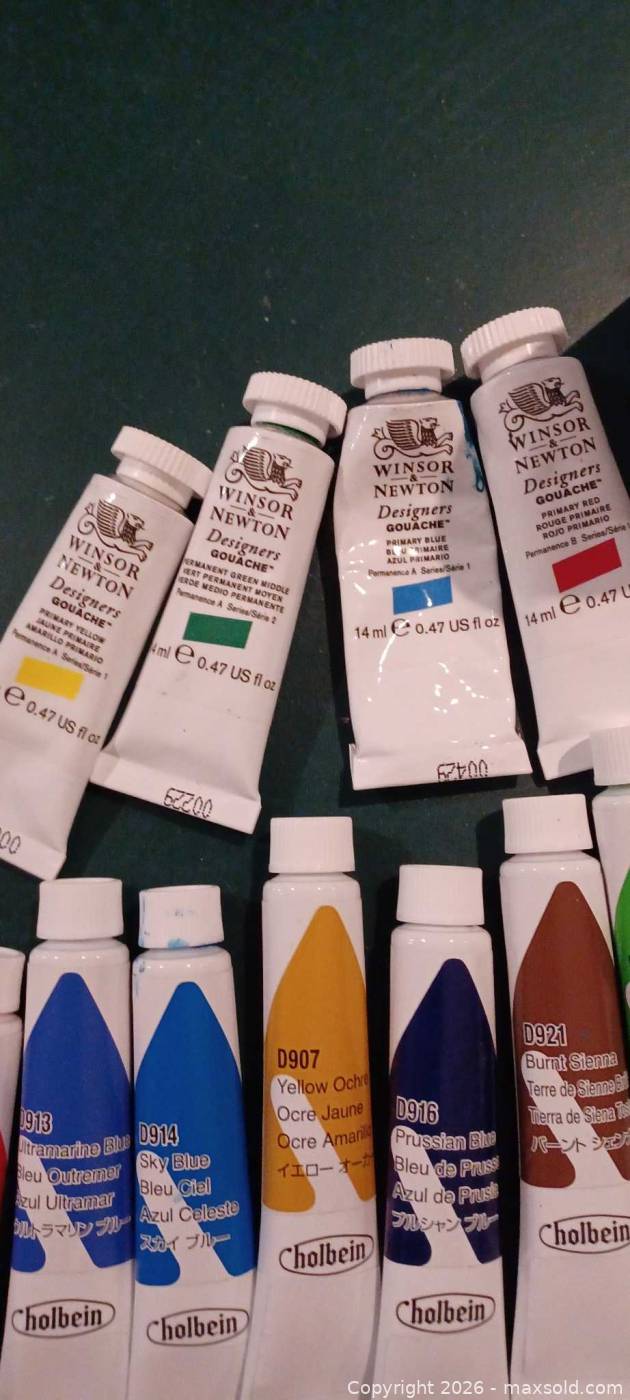 Liquitex, Winsor & Newton, Holbein Gouache and Golden Acrylic Paints ...