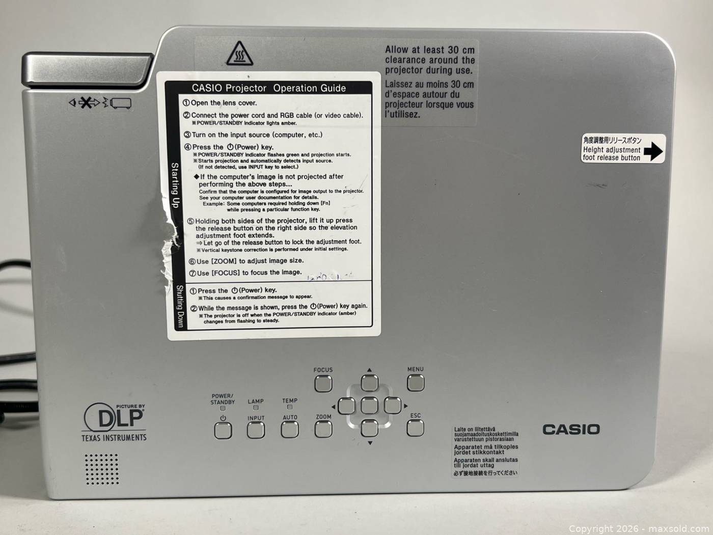 Casio XJ-S41BB DLP data projector | Maxsold