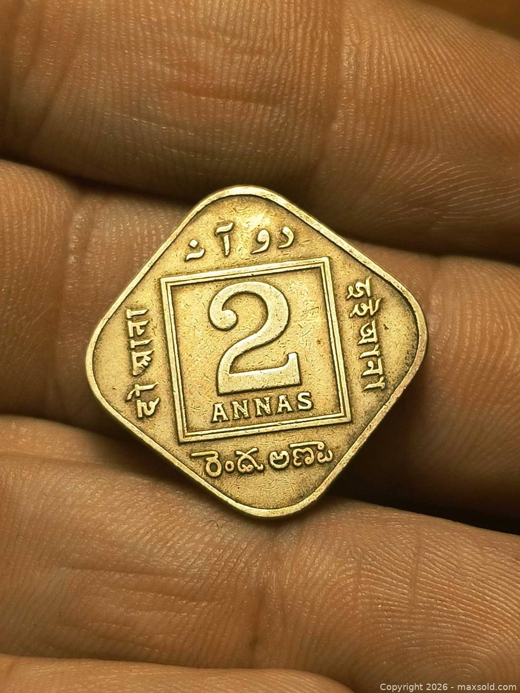 1920 India 2 Annas Square Coin | Maxsold