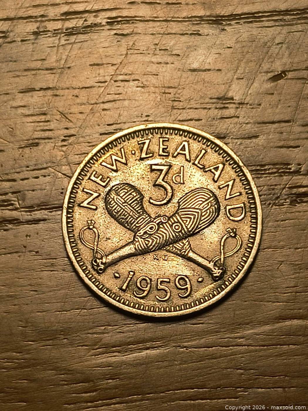 1959 New Zealand three-pence coin | Maxsold
