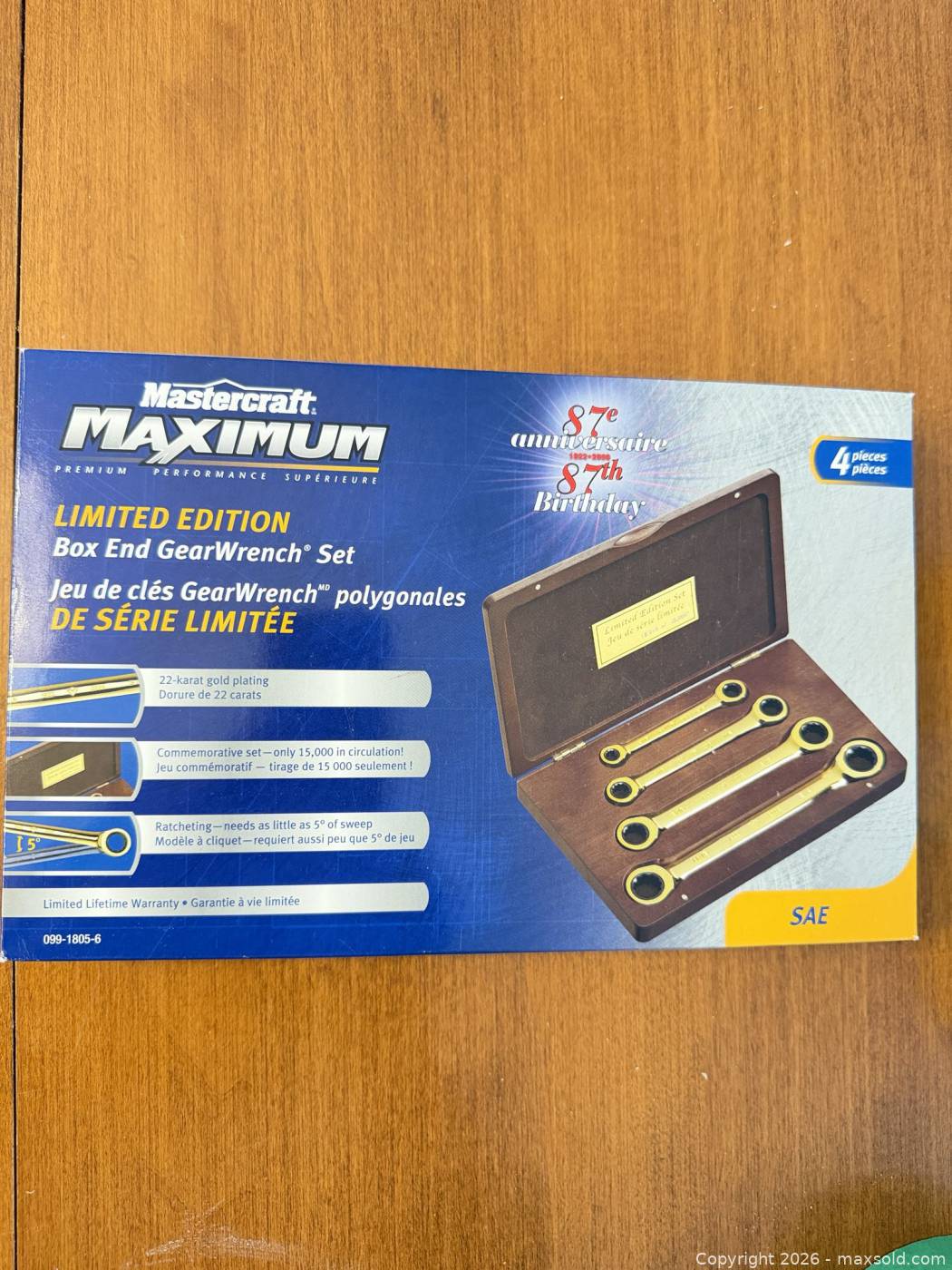 Mastercraft Maximum 87th Anniversary Gold GearWrench Set | Maxsold