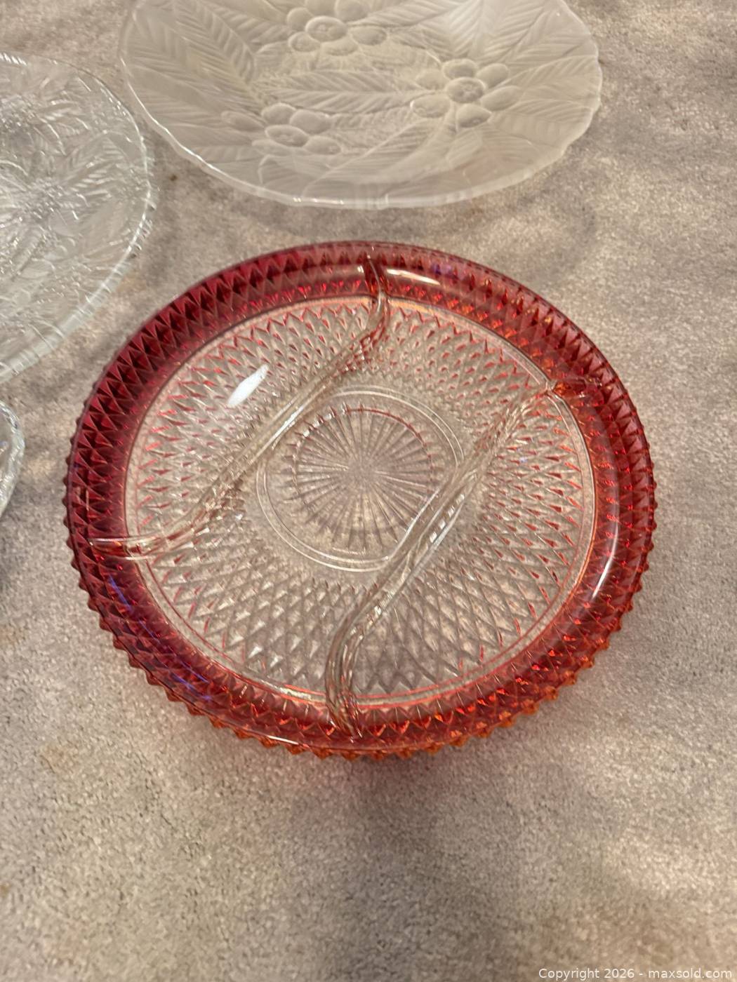 Large glass and metal serving platters | Maxsold