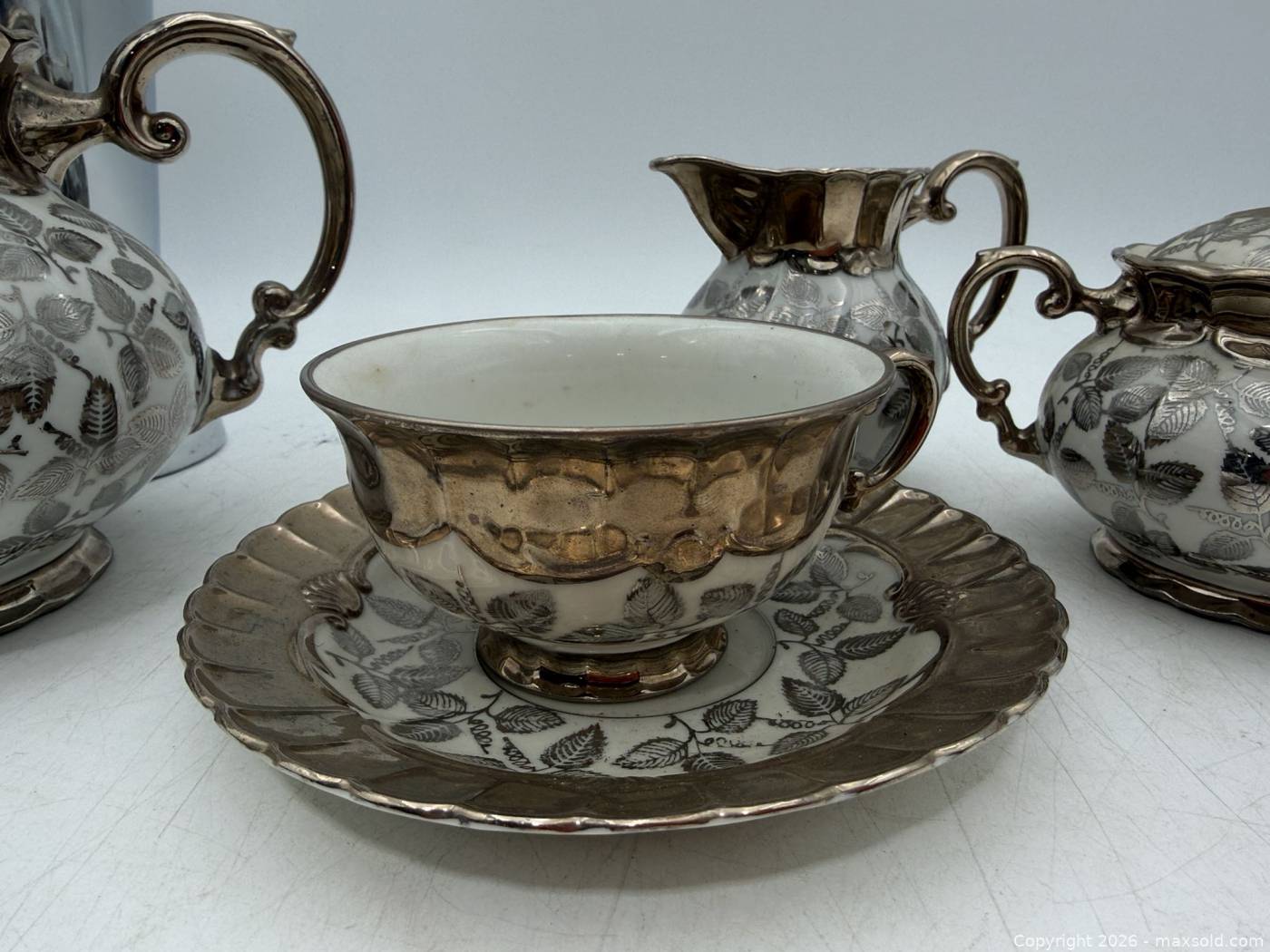 Silver overlay Bavaria tea set and musical tea kettle | Maxsold