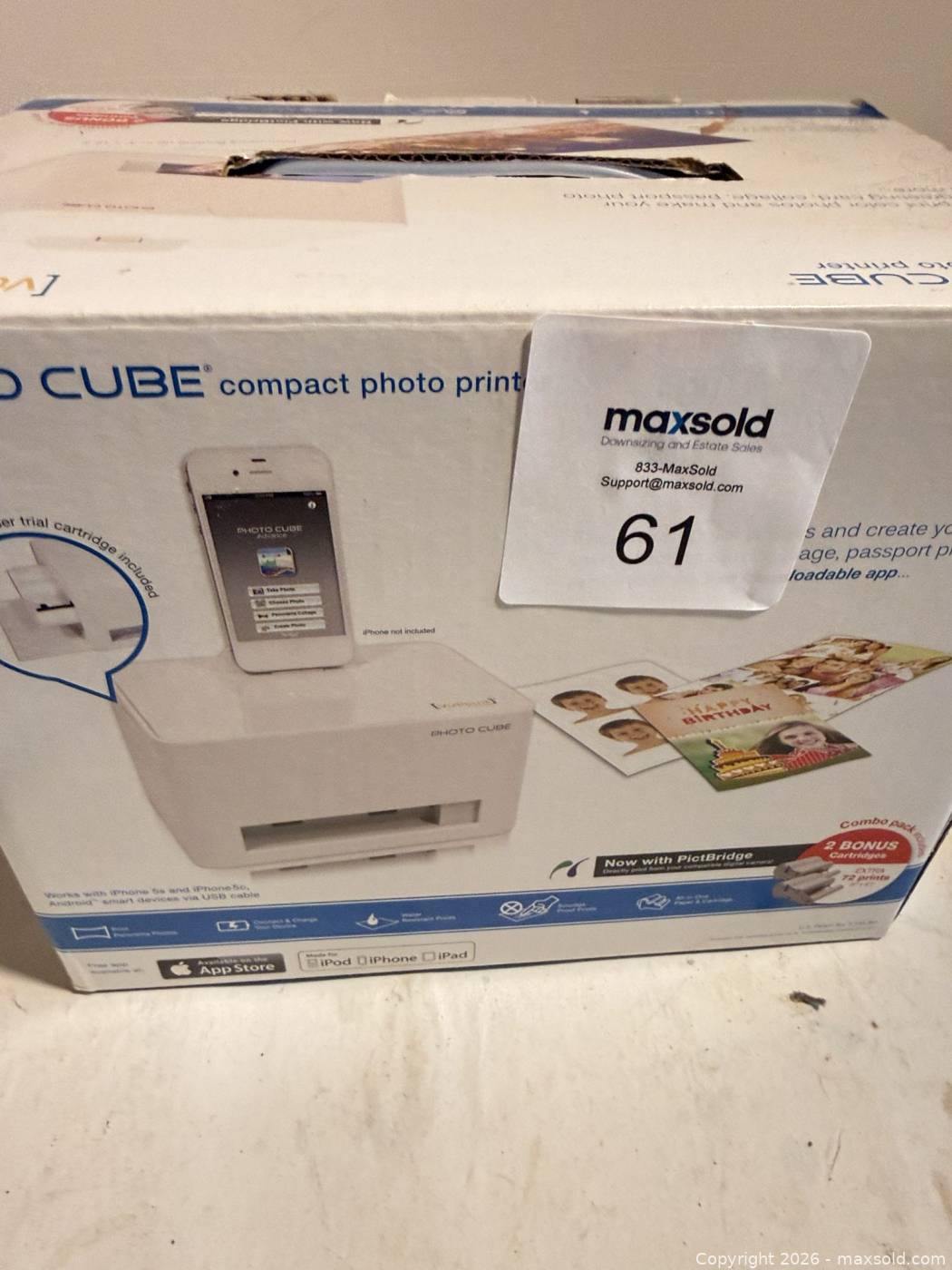 VuPoint Solutions Photo Cube compact photo printer | Maxsold