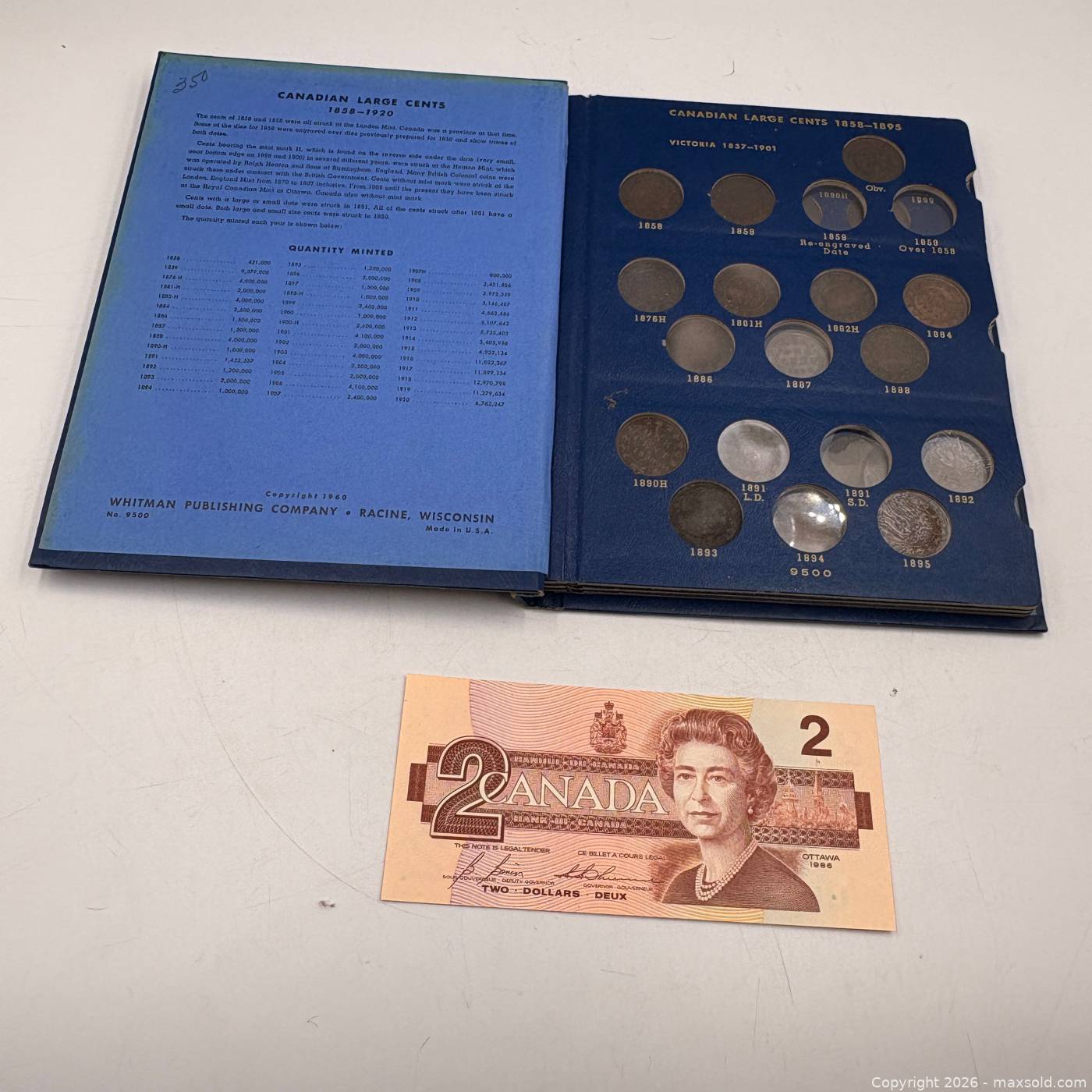 Whitman Canadian Coin Folders With Coins And $2 Note | Maxsold