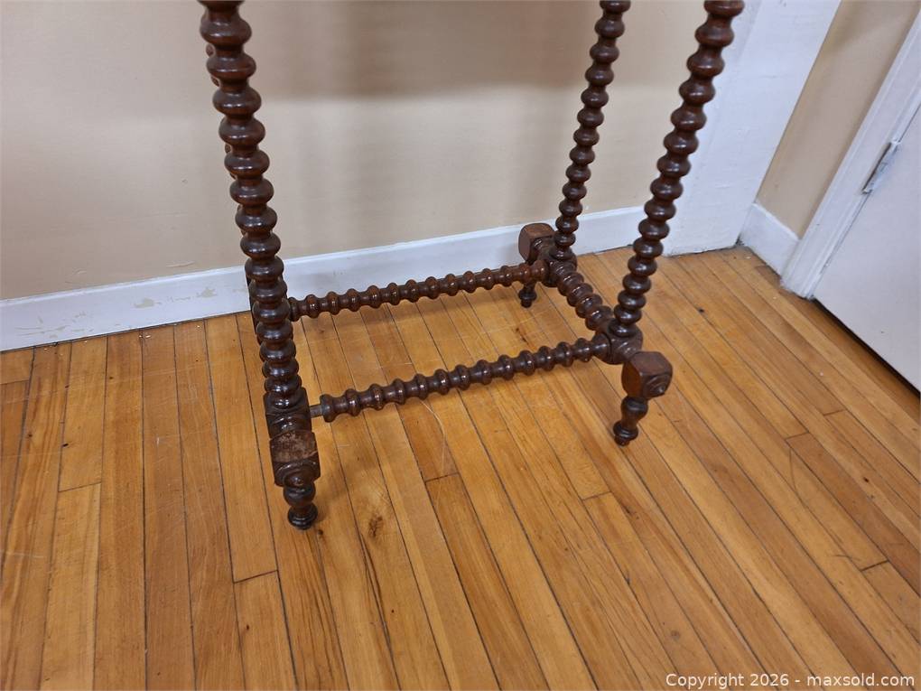 Antique spindle leg side table | Maxsold
