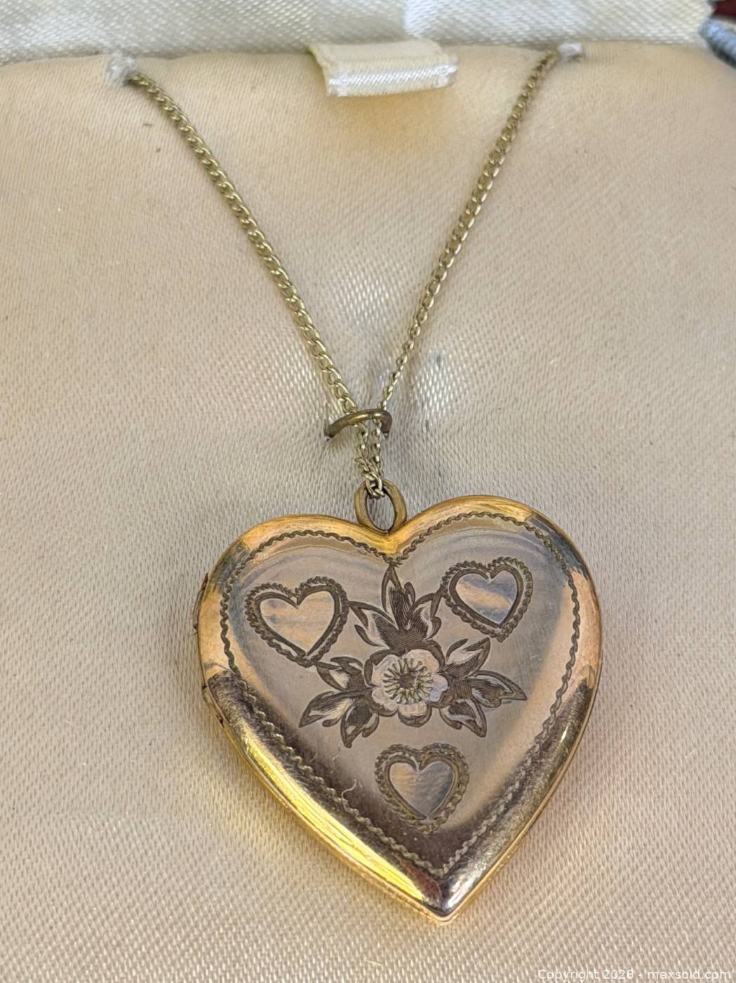 10k Gold Filled Heart Locket Necklace | Maxsold