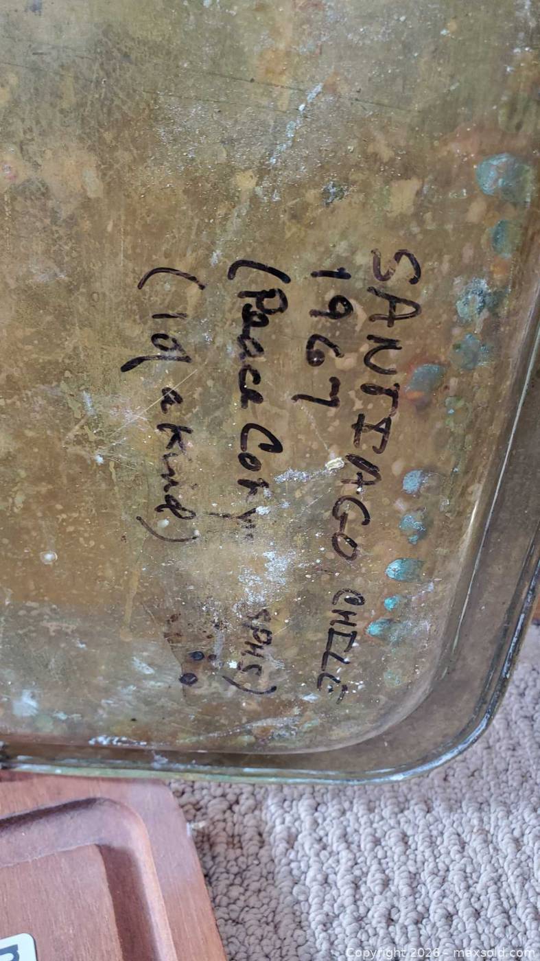 Wood cutting boards, butcher block, brass and metal trays | Maxsold