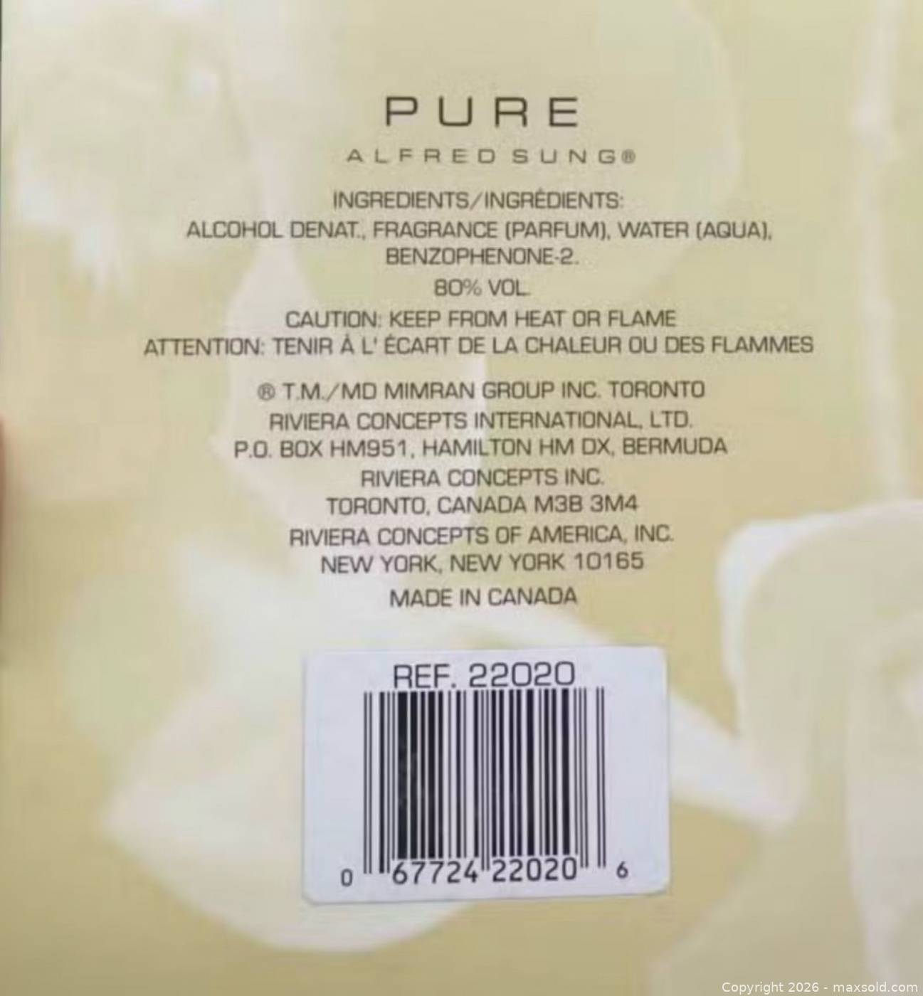 Pure by Alfred Sung Eau de Parfum 100 ml | Maxsold