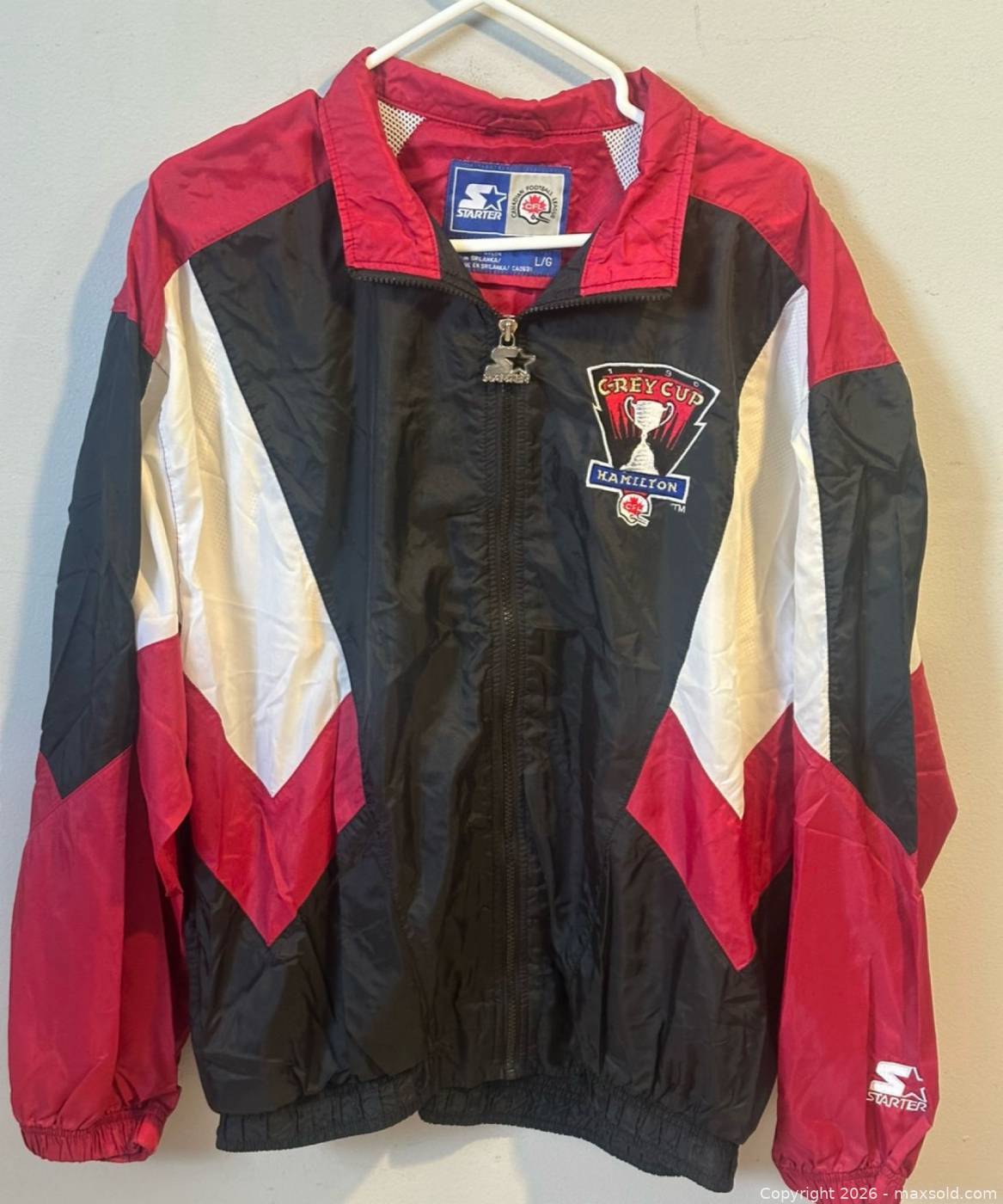 90s Starter Chicago Bulls Grey Cup Hamilton windbreaker jacket size L ...