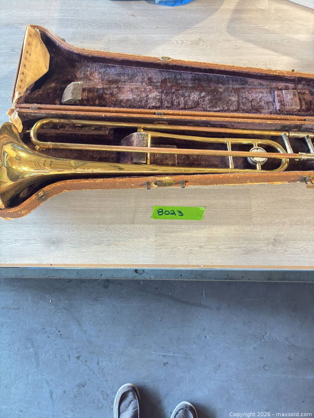 Vintage Bach brass trombone with case | Maxsold