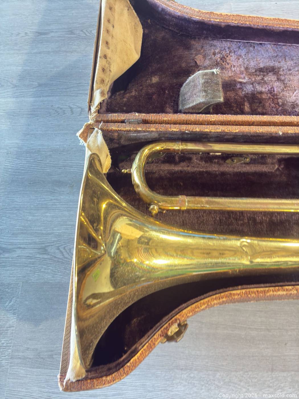 Vintage Bach brass trombone with case | Maxsold