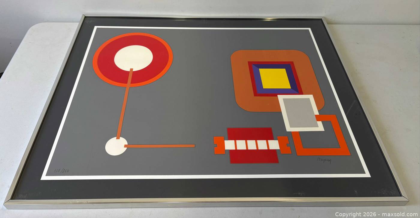 Framed signed Magnan abstract serigraph 108/260 | Maxsold