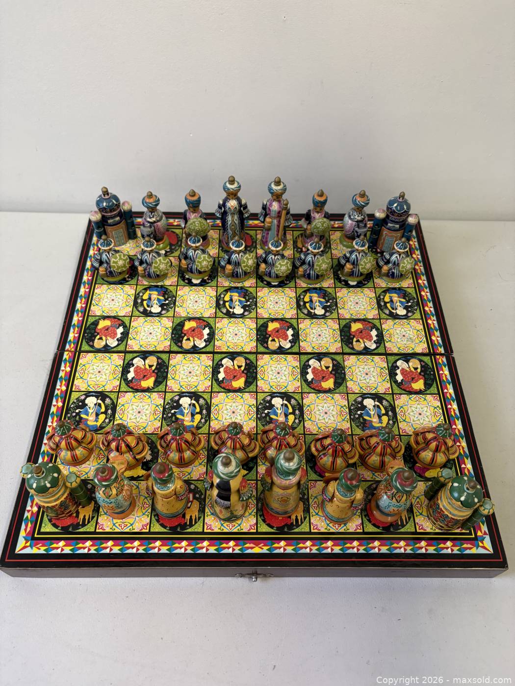Handcrafted Lacquered Wood Chess Set | Maxsold