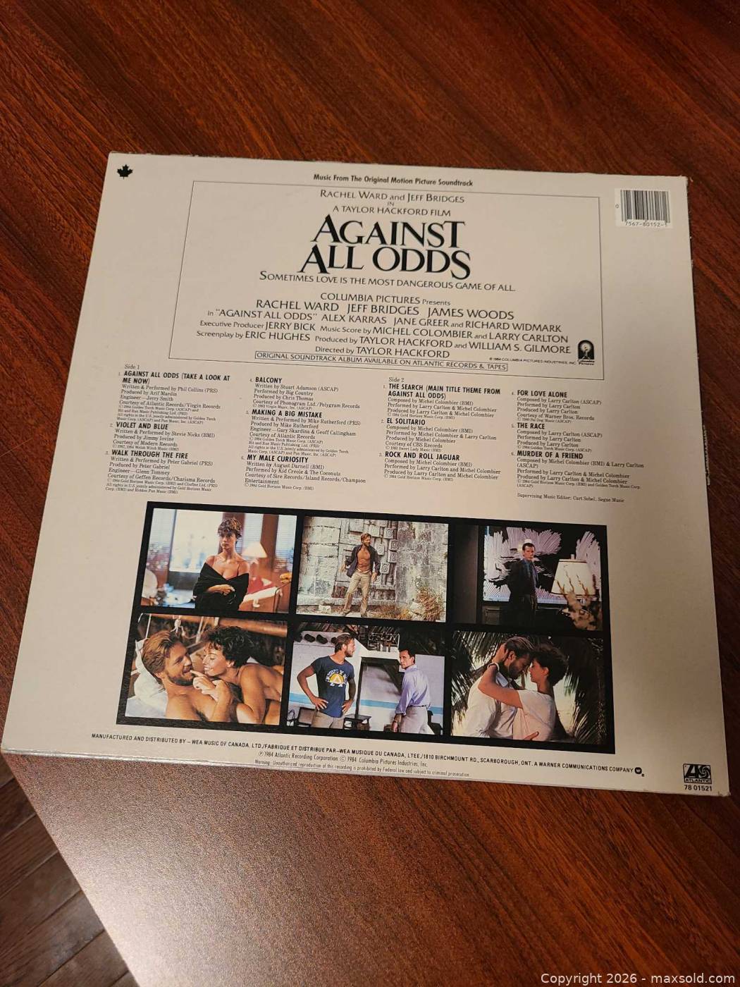 Against All Odds original soundtrack 12" vinyl LP | Maxsold