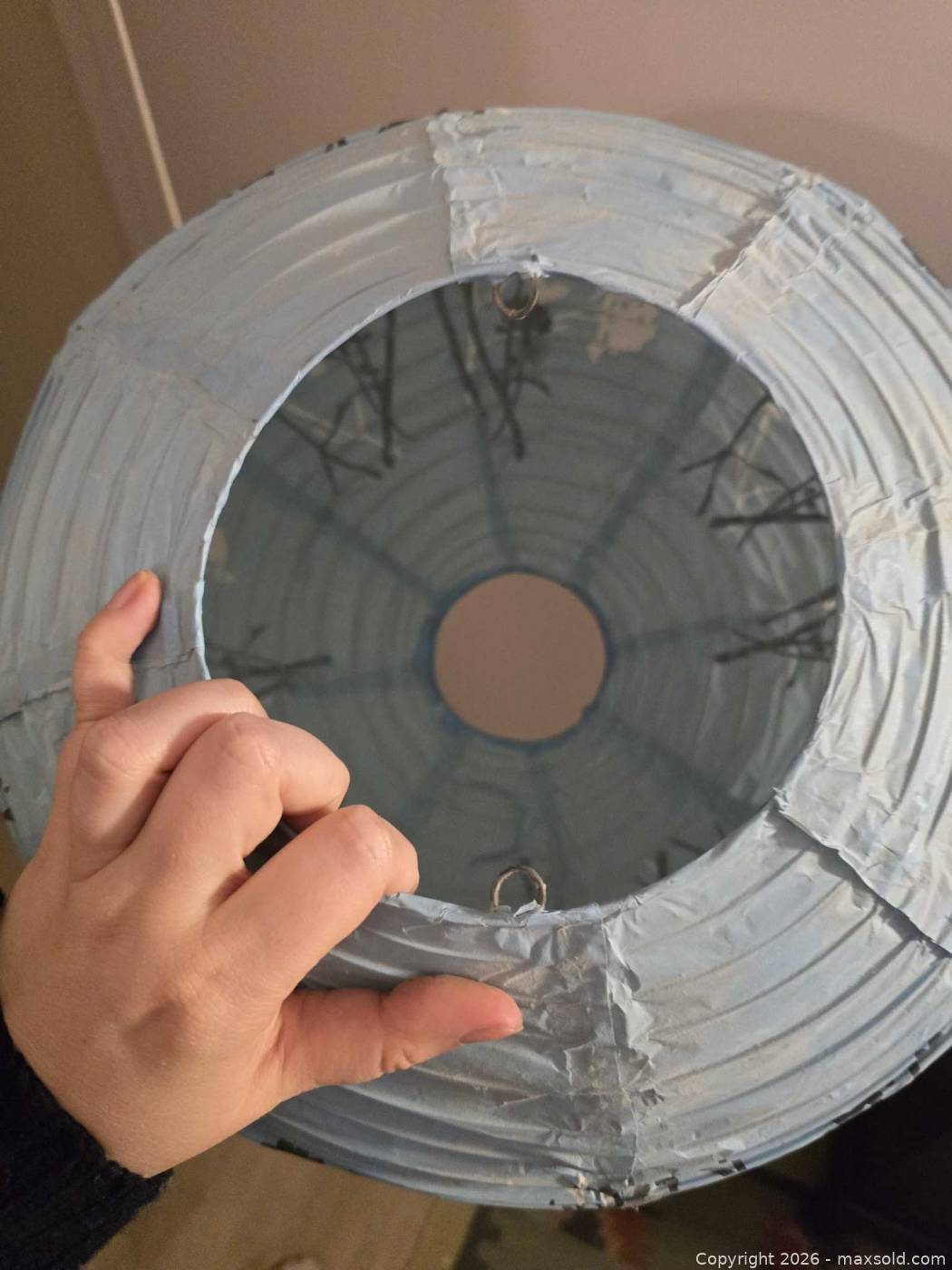 Light blue paper lantern 12 in diameter | Maxsold