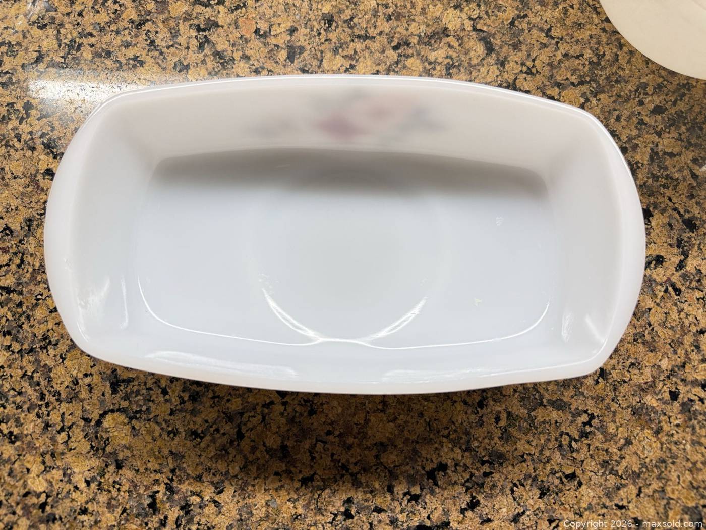 Fire-King white milk glass floral casserole | Maxsold