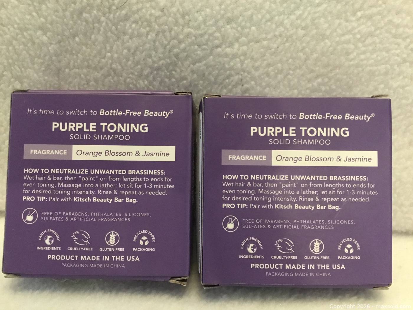 2 Kitsch Purple Toning Solid Shampoo Bars | Maxsold