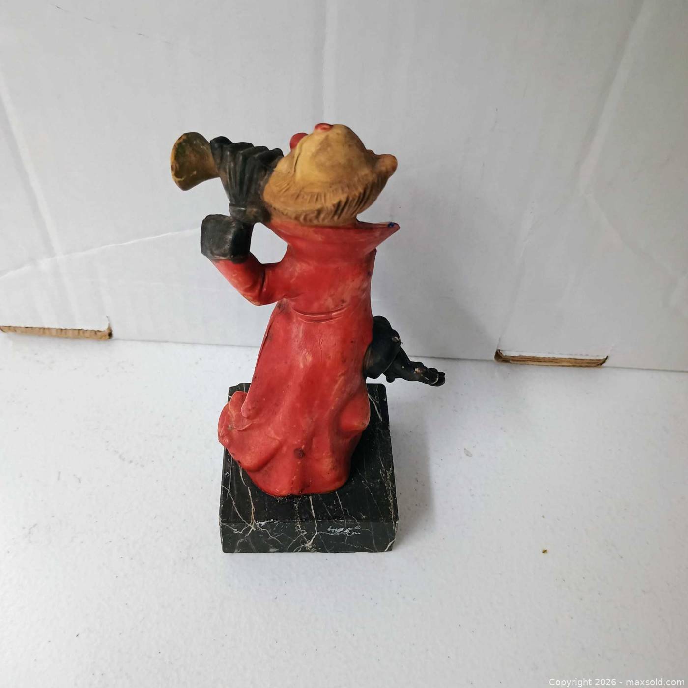 Vintage Simonelli Fontanini resin clown figurine on Carrara marble base ...