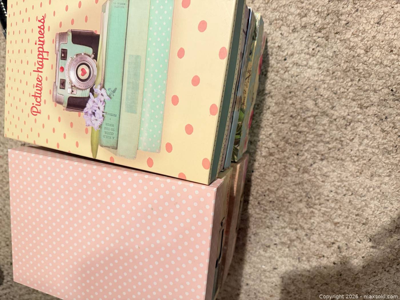Set of 4 decorative paperboard storage boxes | Maxsold