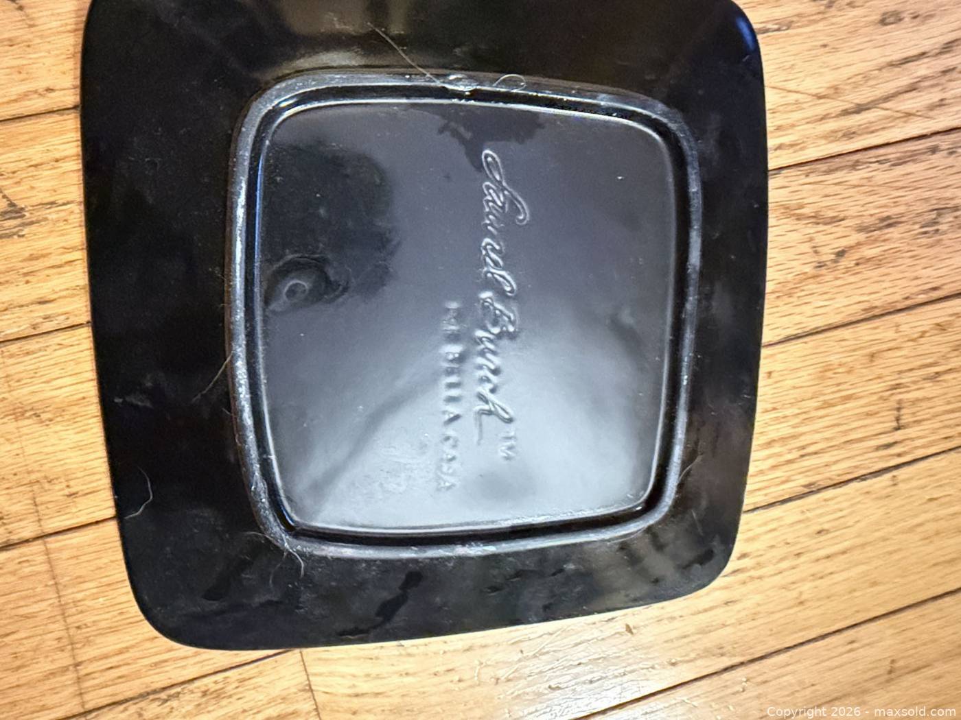 Laurel Burch square black fish plate | Maxsold