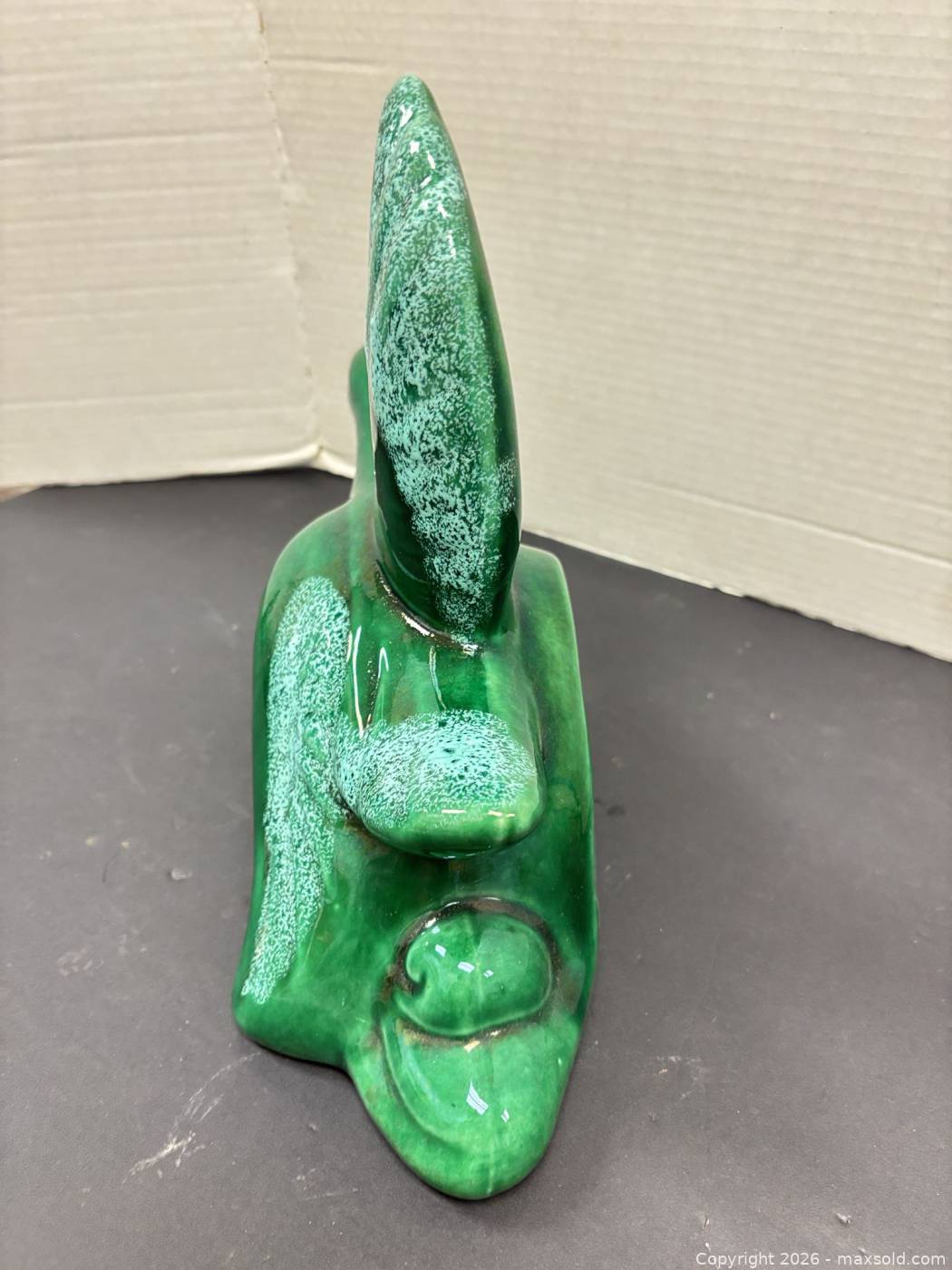 Green MCM ceramic goose figurine and bowl | Maxsold