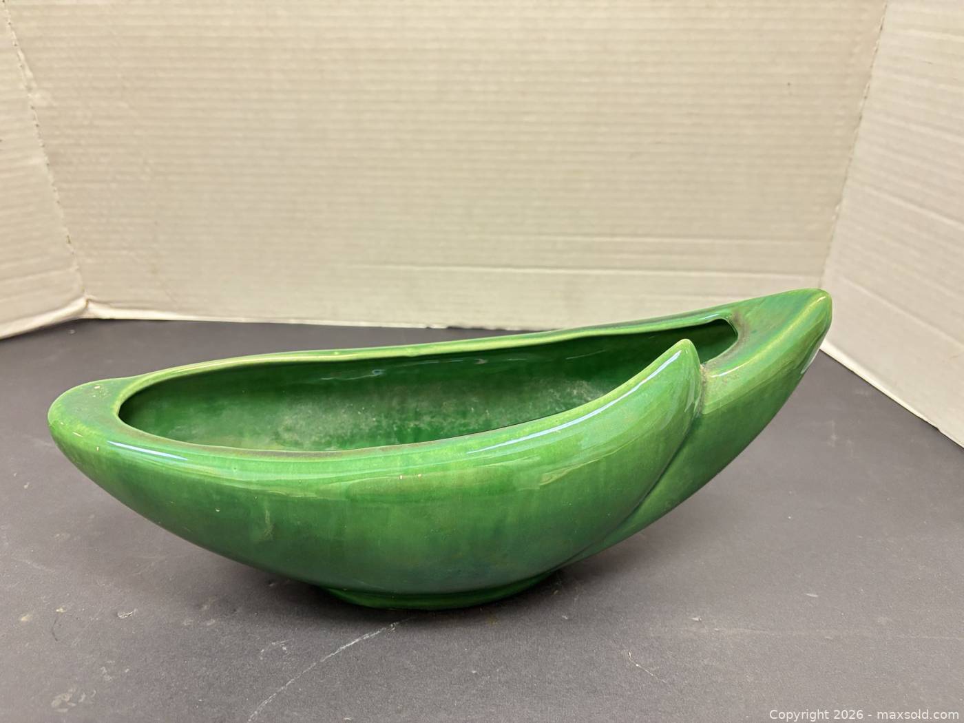 Green MCM ceramic goose figurine and bowl | Maxsold