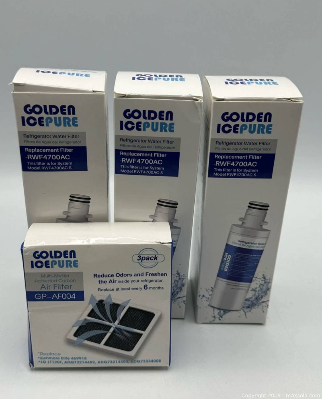 Golden Icepure RWF4700AC Refrigerator Water Filters, 3 Pack With GP ...