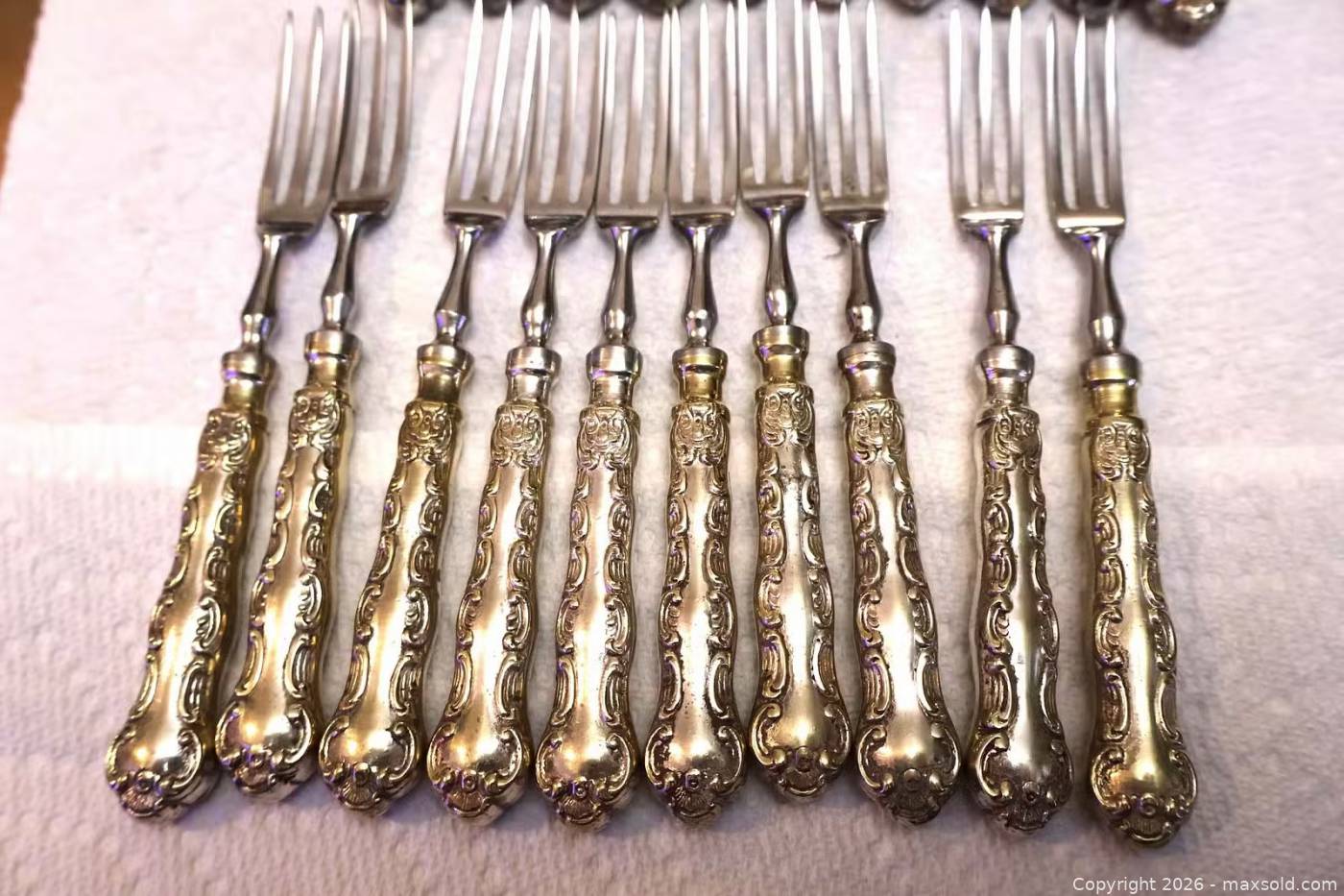 20pc Gorham sterling fish knives and forks | Maxsold