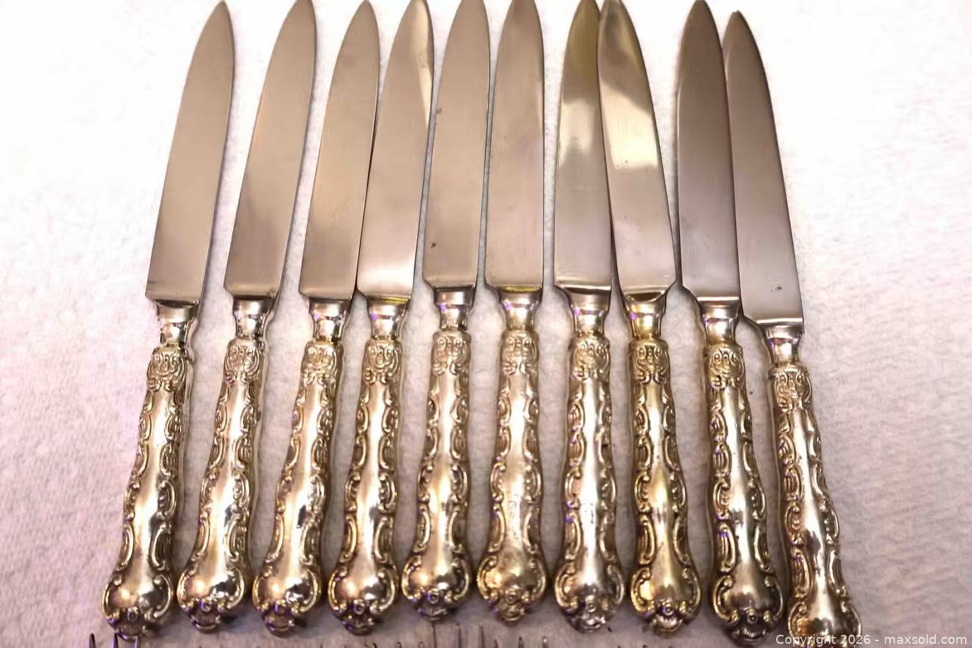 20pc Gorham sterling fish knives and forks | Maxsold