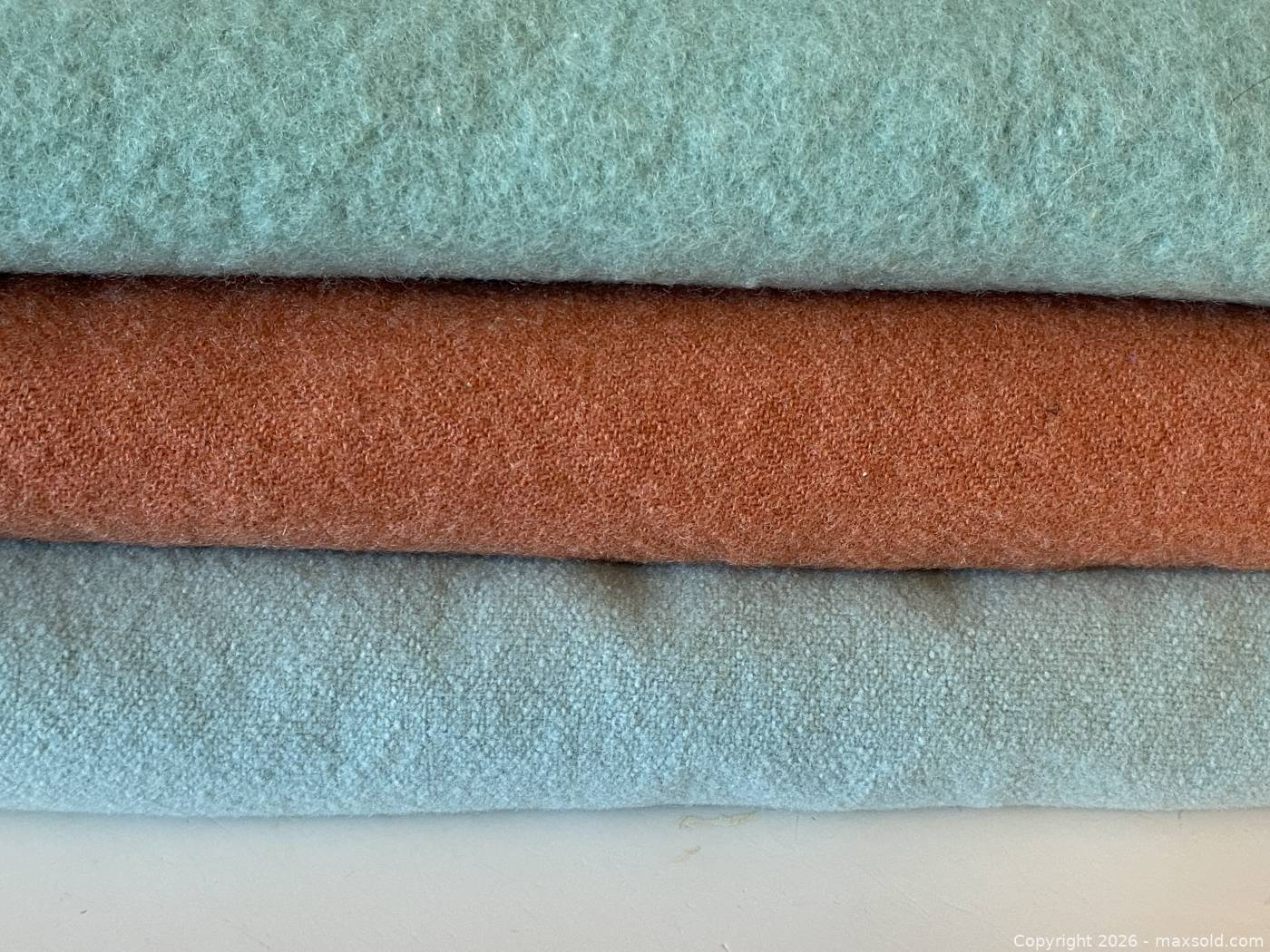 Four 100% wool blankets assorted sizes | Maxsold