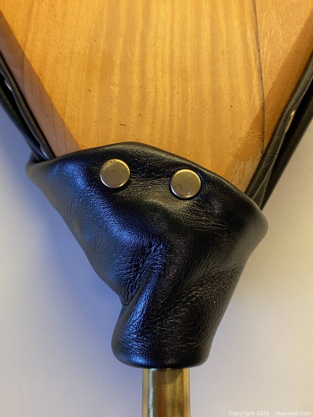 Handmade inlaid wood and leather bellows | Maxsold