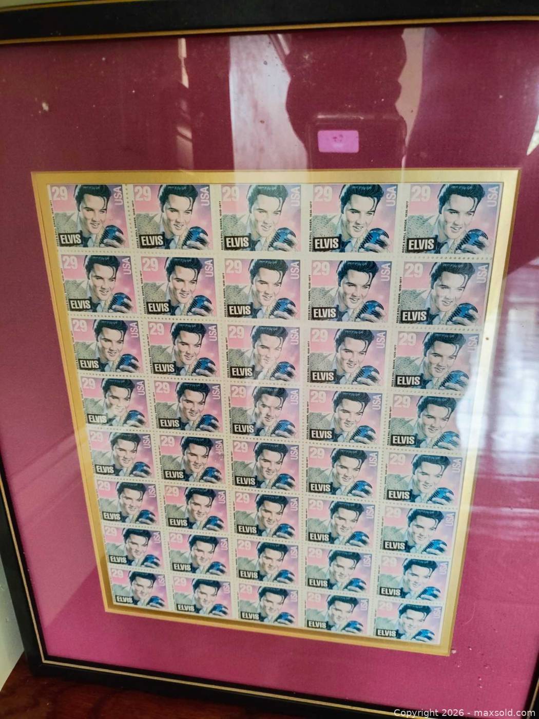 Framed Elvis Presley Humphrey Bogart James Dean Marilyn Monroe stamp ...