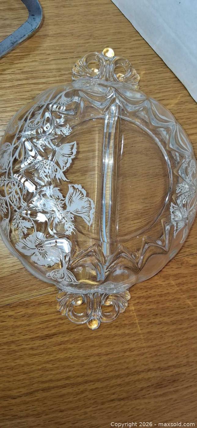 Vintage glass serving trays and dishes | Maxsold