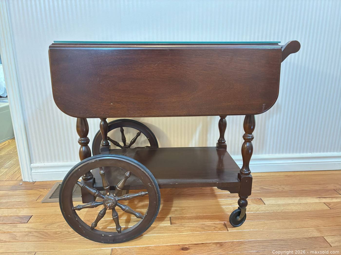Knechtel hardwood drop-leaf tea cart | Maxsold