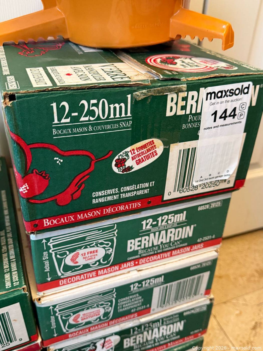 Bernardin mason jars lot with food mill | Maxsold