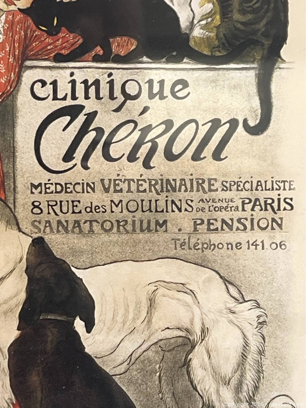 Framed Clinique Chéron print by Théophile-Alexandre Steinlen | Maxsold