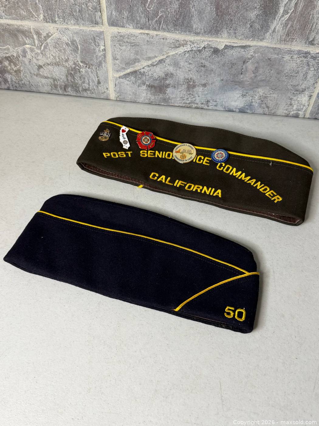 American Legion and VFW garrison caps with pins | Maxsold