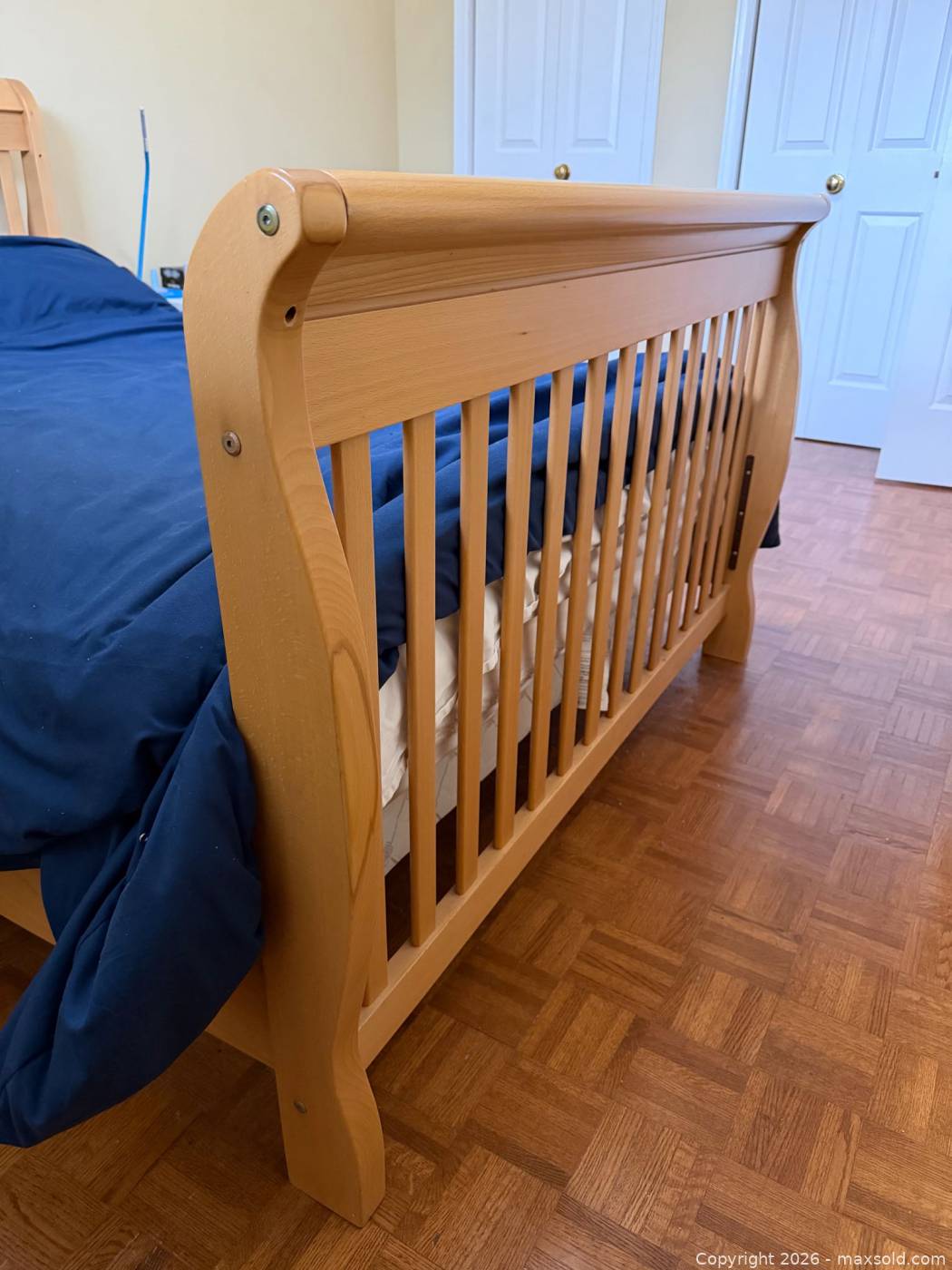 Solid Wood Beech Sleigh Bed Frame | Maxsold