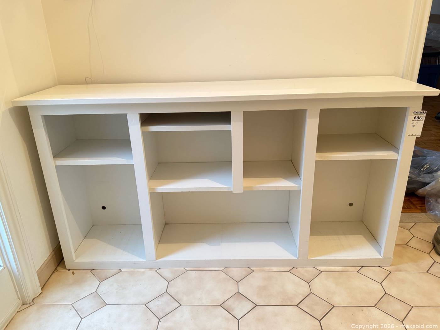 Solid wood white painted console table | Maxsold